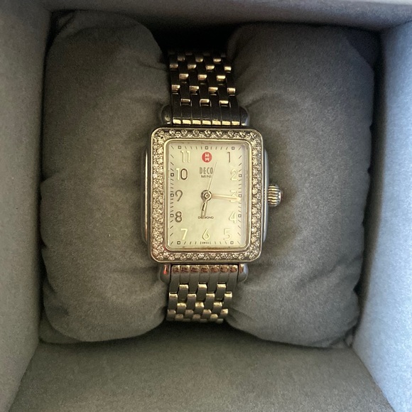 Michele | Accessories | Michele Deco Mini Diamond Face Watch | Poshmark